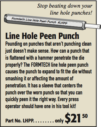 Line Hole Peen Punch: Formtech Services, Inc